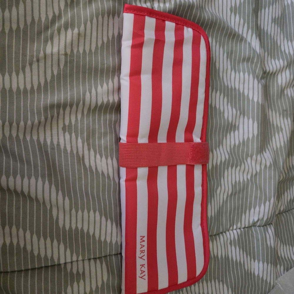 Mary Kay Striped Travel Makeup Pouch Case - Gem